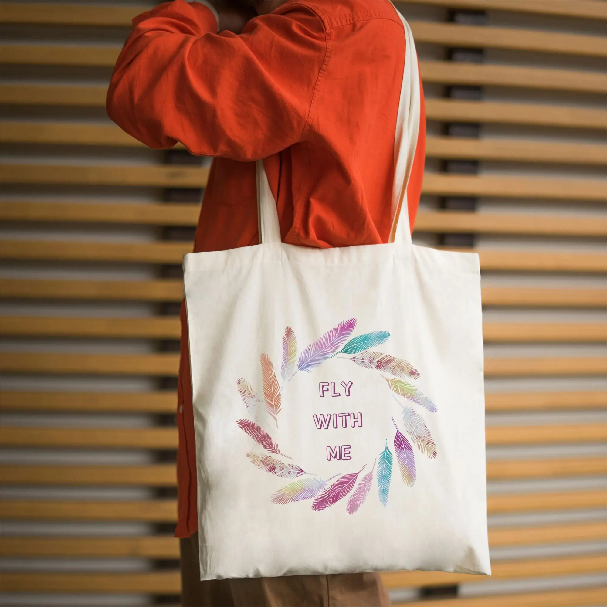 Customized Tote Bags Letter Printing Reusable Large Capacity Cotton ...
