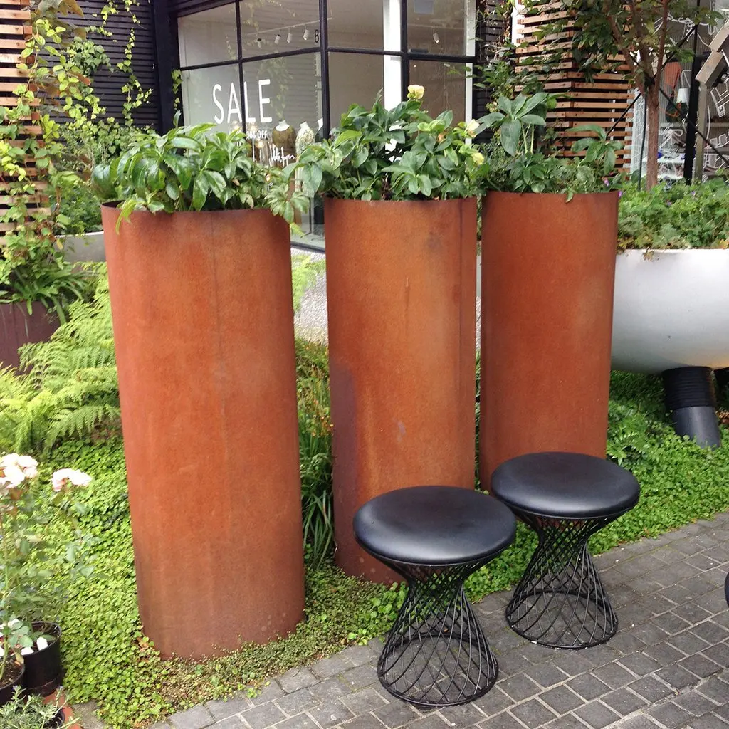 Customized Corten Steel Flower Pots for Outdoor Gardens
