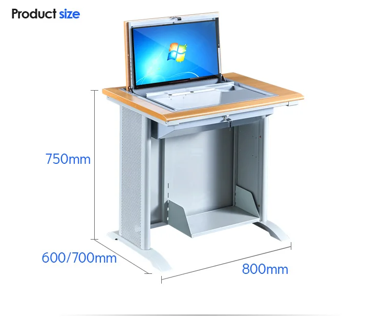 Modern Motorized Monitor Lift Computer Desk 1-3 Person Video Conference ...