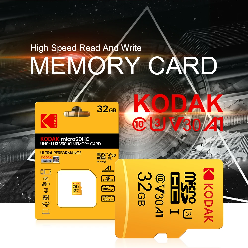 Wholesale Kodak Memory Sd Card 16g 32g 64g 128g 256gb V30 U3 Uhs-3 Micro High Speed Sd Memory ...