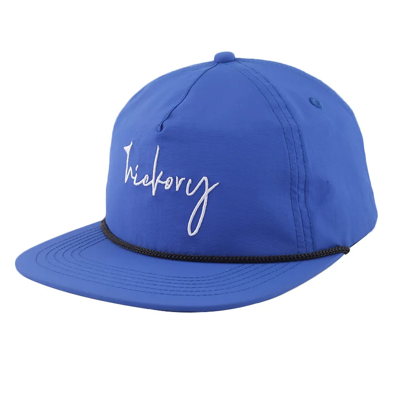 Custom Flat Bill 5 Panel Unstructured Nylon Rope Snapback Hats - Buy ...