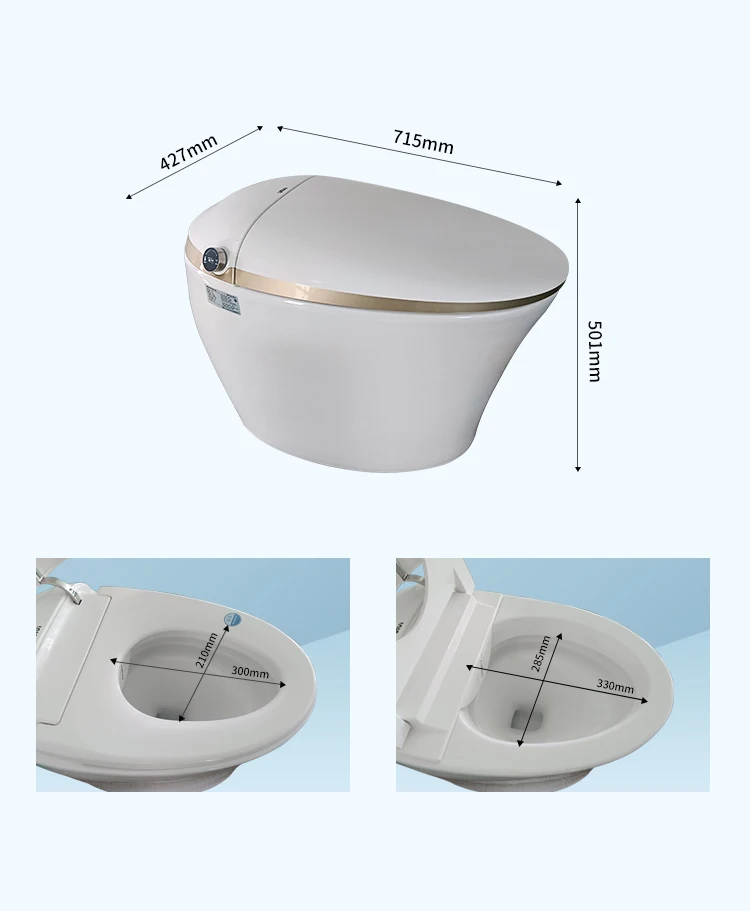 Vivi Bathroom Remote Control Intelligent Heated Smart Toilet Bidet Auto ...