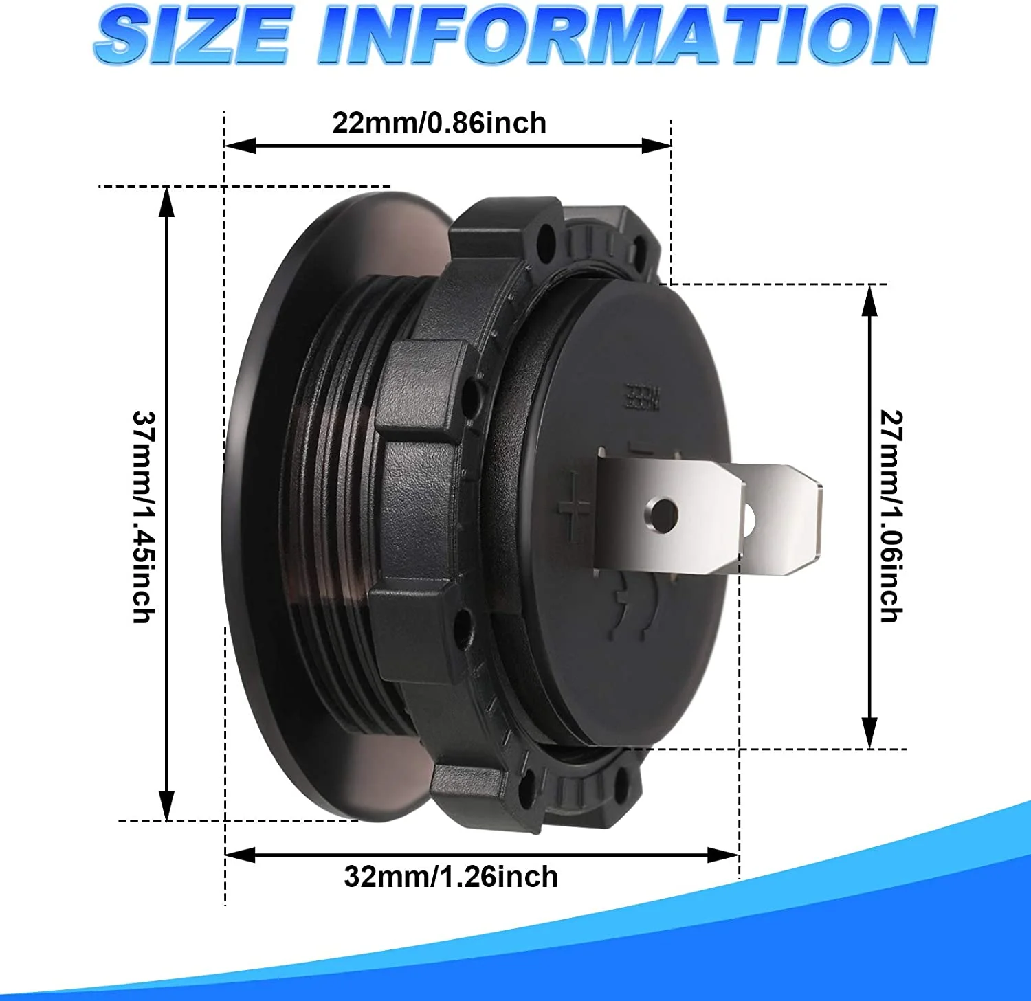 Mini LED Display Round Panel Digital Voltmeter Waterproof DC 12V-24V ...