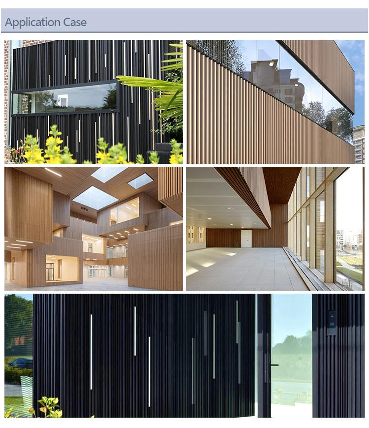 Wood Grain Facade Cladding Aluminium Extrusion Profile For Wall Panel ...