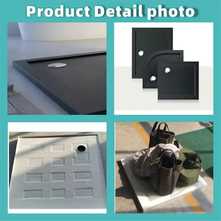 Stainless Steel Siphon Cover - Square Artificial Stone Shower Tray