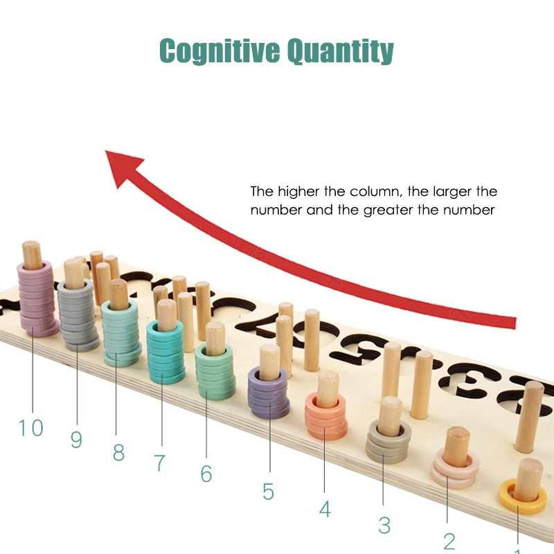 Children Wooden Toys Montessori Materials Teaching Count Numbers ...