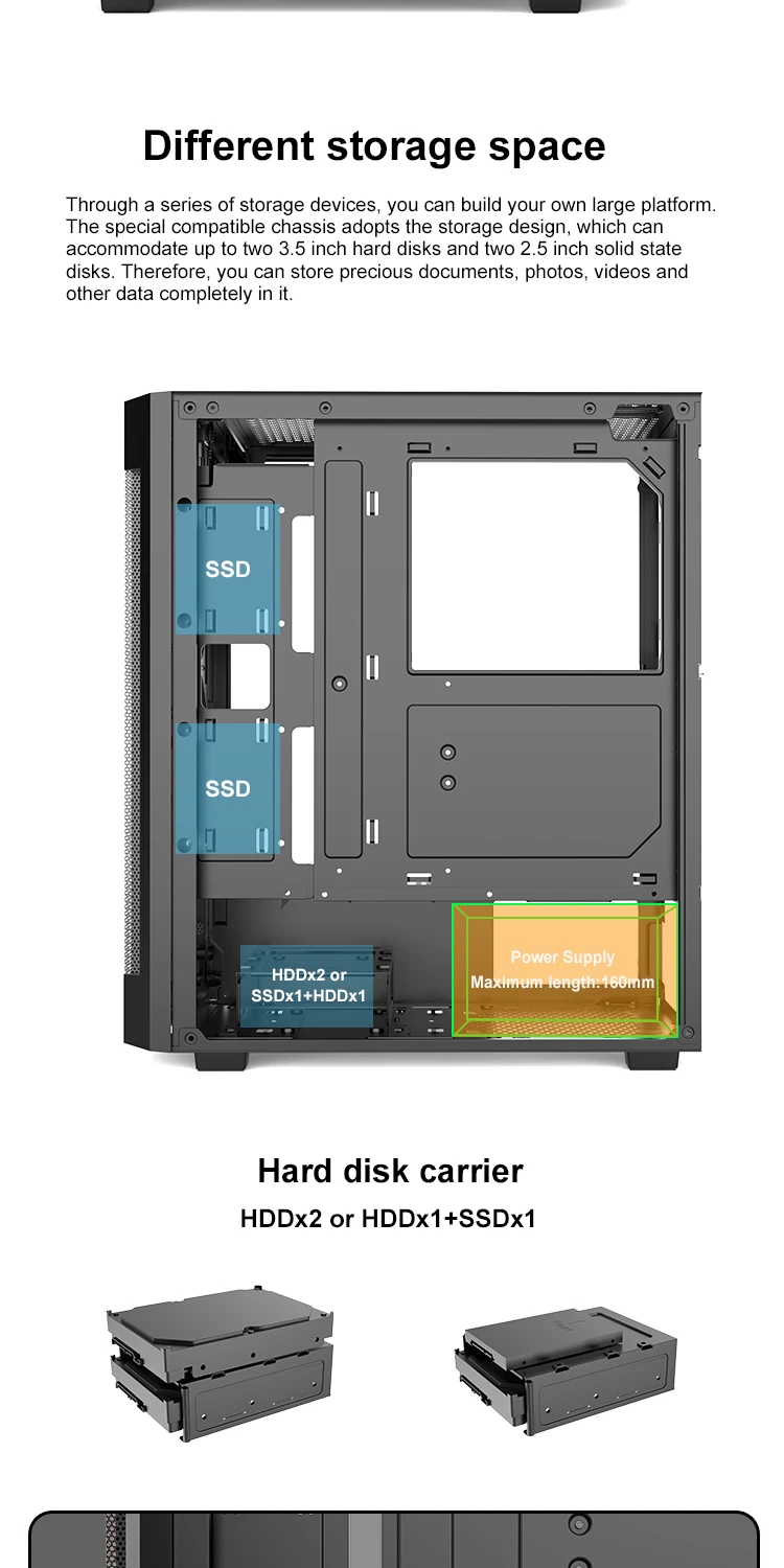 2024 Factory New Design 192-5 Atx Gaming Pc Case Desktop Computer Rgb ...