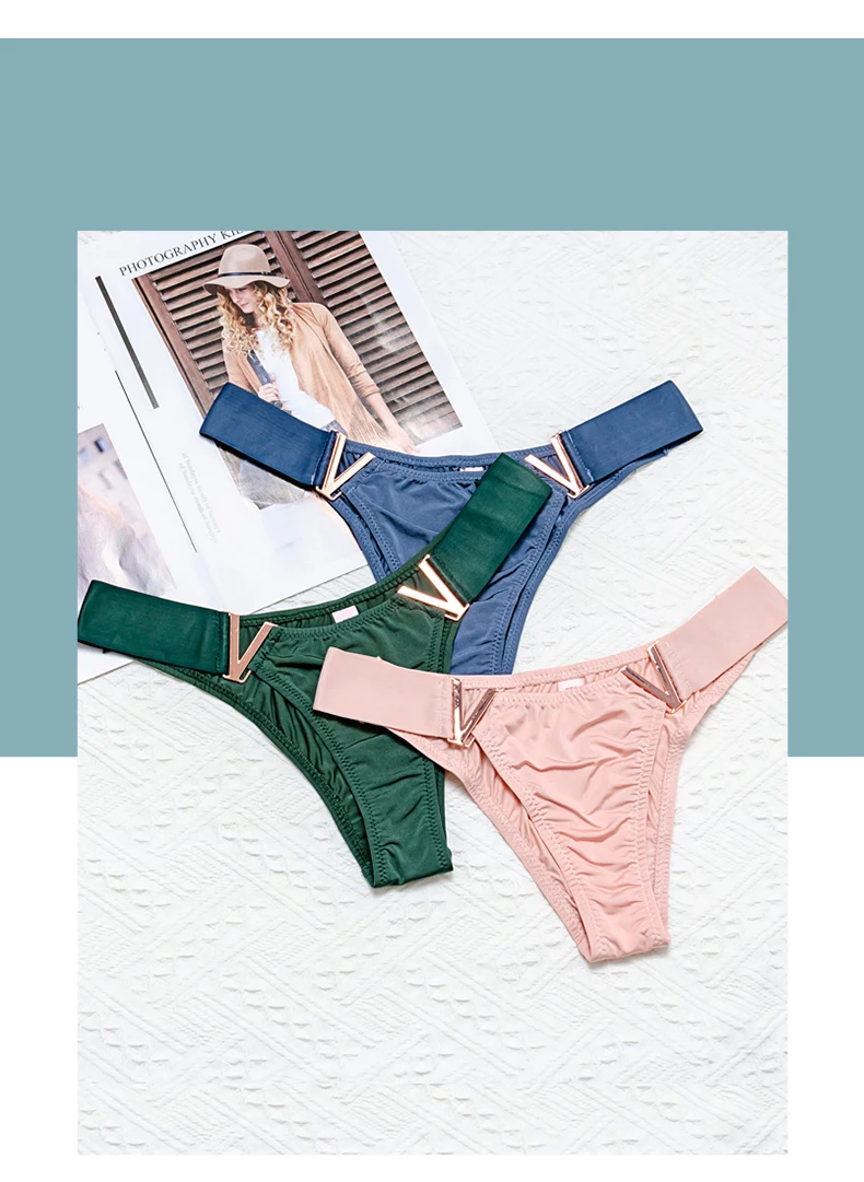 Culotte Femme String Taille Basse Sexy Secret V Lettre G-string ...