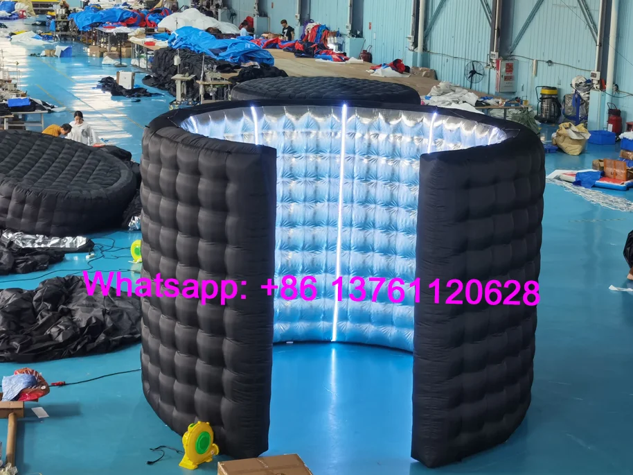 10ft X 8ft Hot Selling Spiral Circle Inflatable LED 360 Photo Booth Enclosure Backdrop for 80cm ...