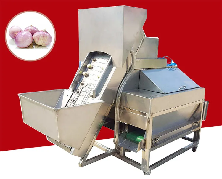 Machine automatique de pelage d'oignons en acier inoxydable