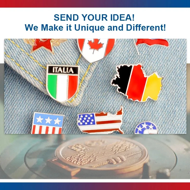Custom State Shape World Flag Lapel Pin Gold Nickel Plated Enamel ...