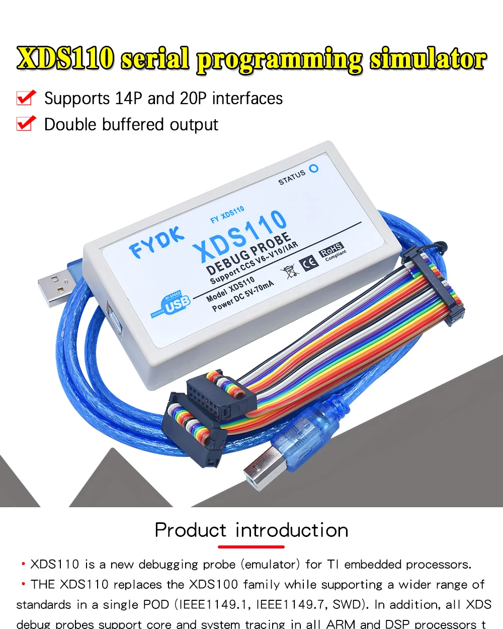 New Xds110 Upgrade Msp432 Serial Programming Debugging Simulator Burner Full Function Board ...