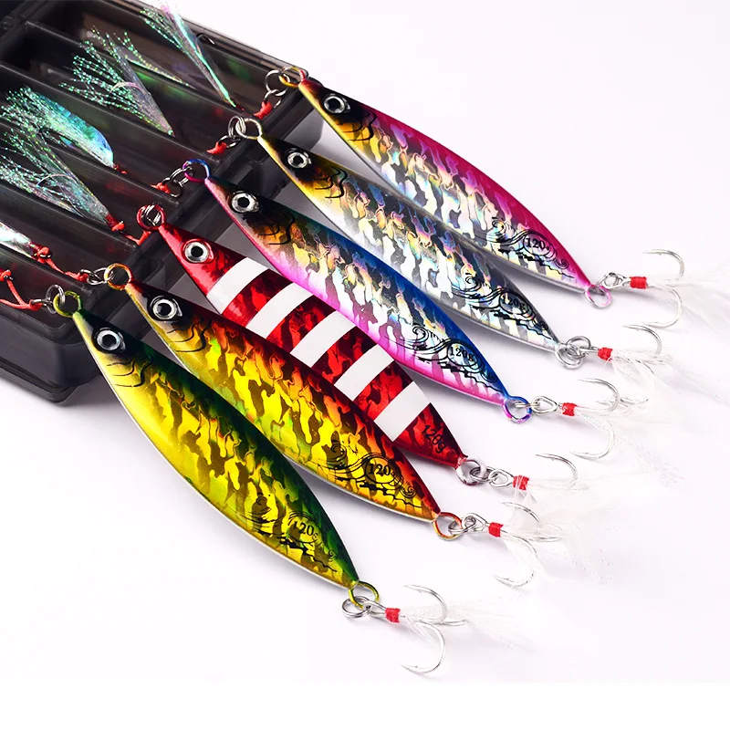 Guosong 20g-200g 3D Eyes Long Cast Laser Coating Luminous 2 Hooks Jig ...