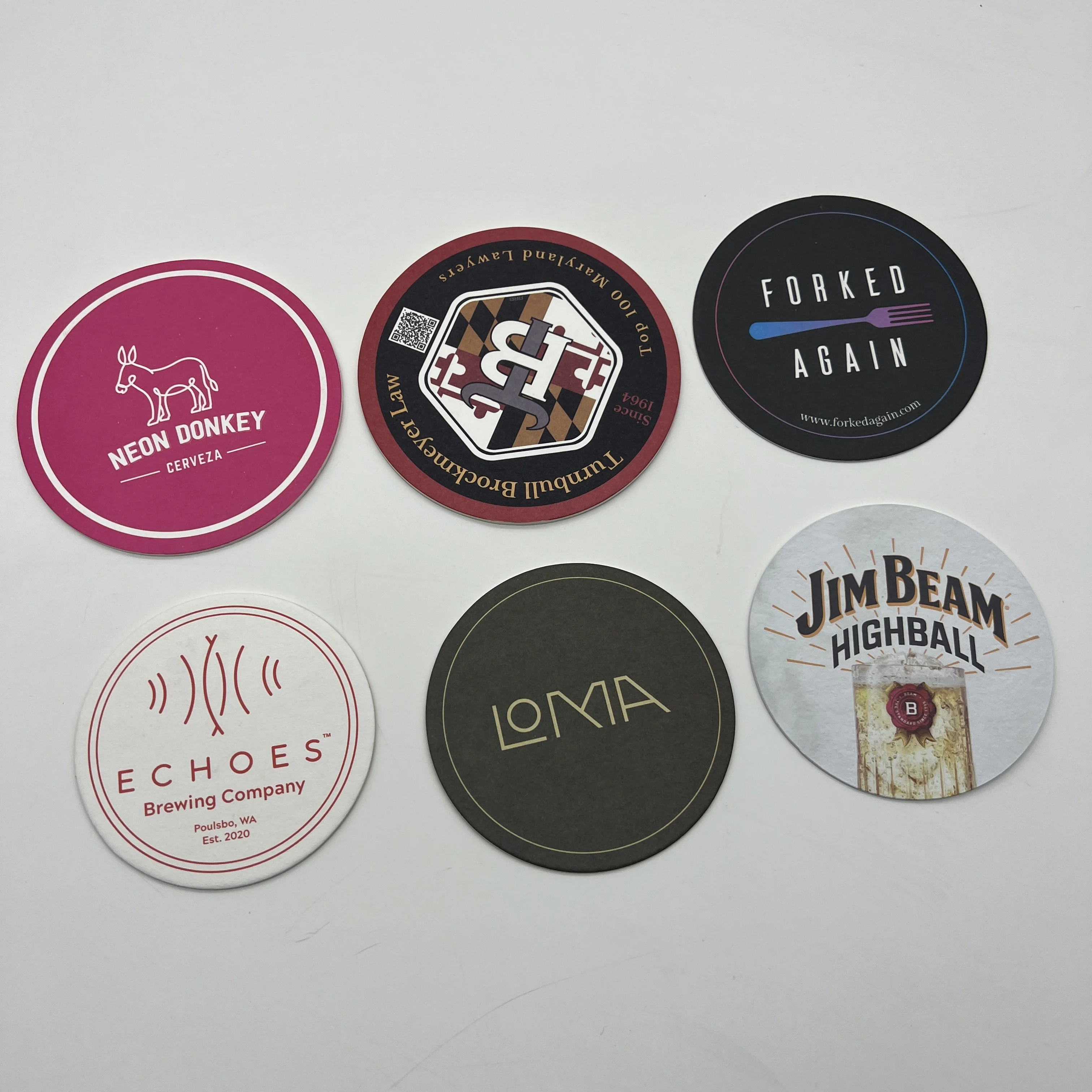Custom Logo Paper Printed Cup Mat Round Coaster Beer