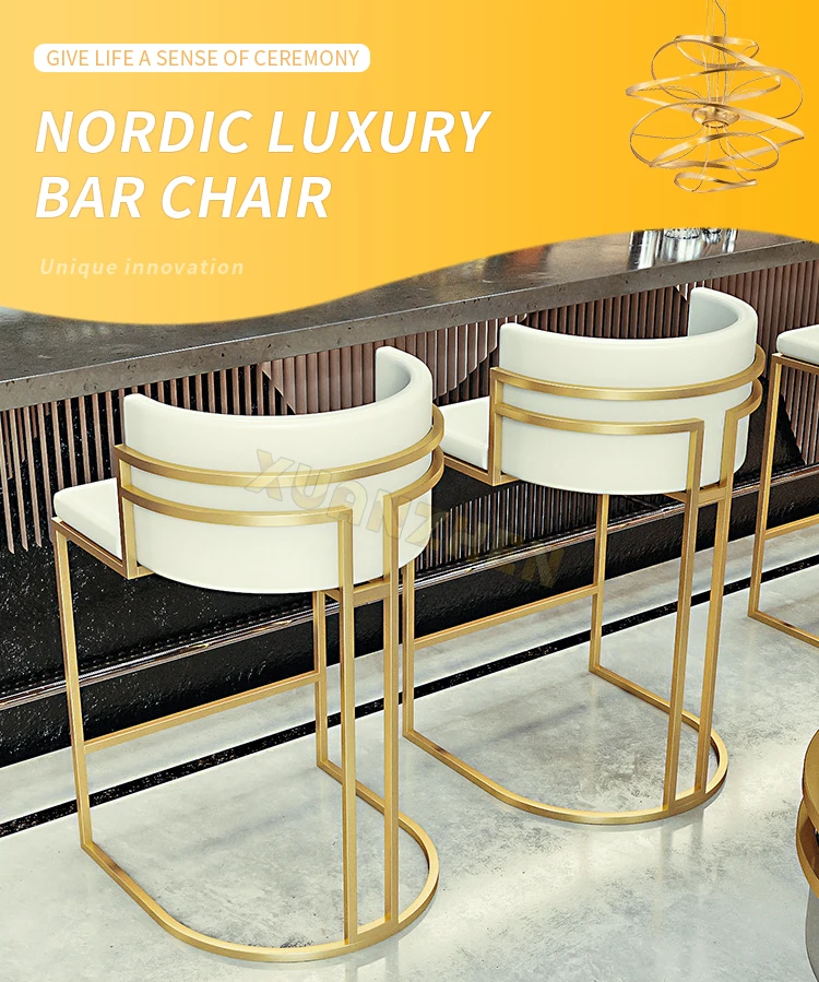 Shop High Counter Chair Stainless Steel Velvet Upholster