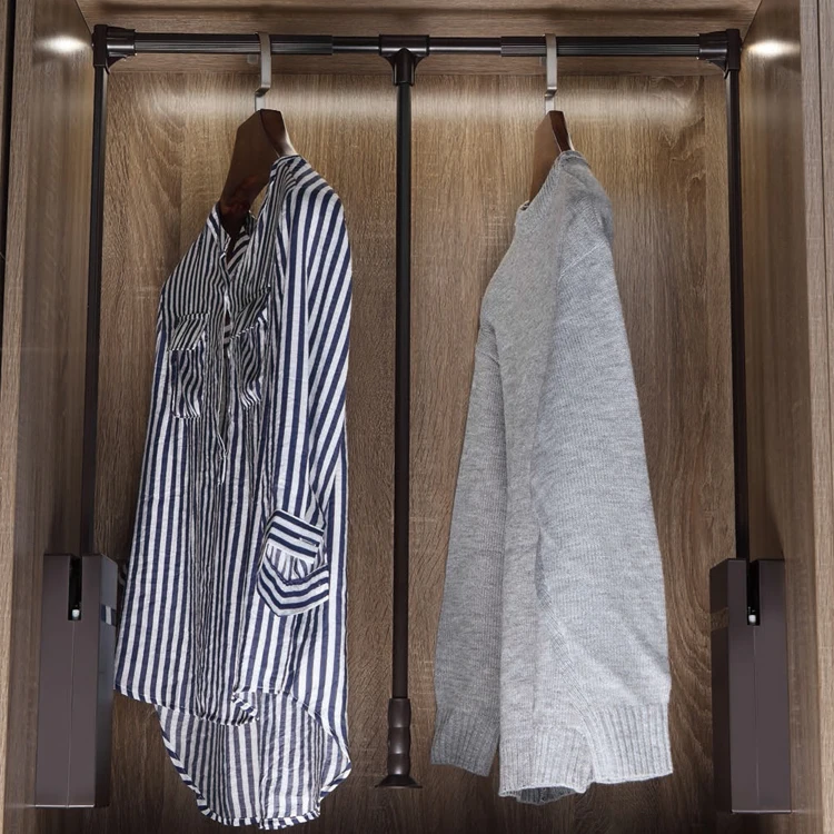 Wardrobe Rod Metal Hydraulic Pull Down Hanger For Wardrobe Lifter Cloth ...