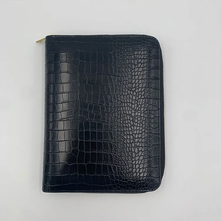 Custom Logo Luxury Planner - A5 Crocodile Leather Binder