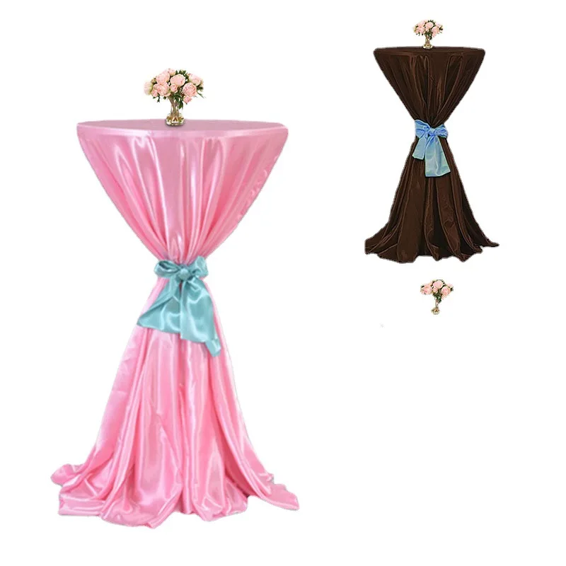 Round Elastic Color Ding Cocktail Tablecloth High Bar Table Cover Hotel ...