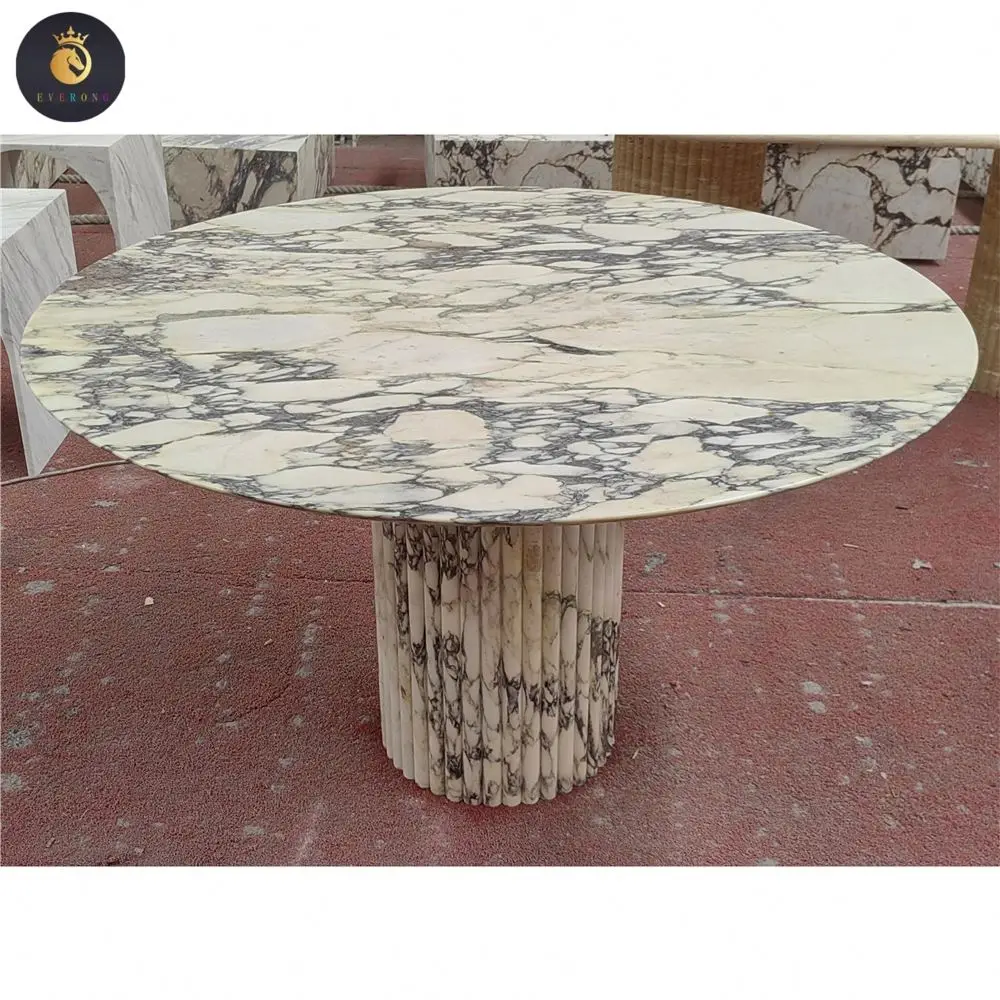 Luxury Italian Natural Marble Calacatta Viola Modern Furniture Dining ...