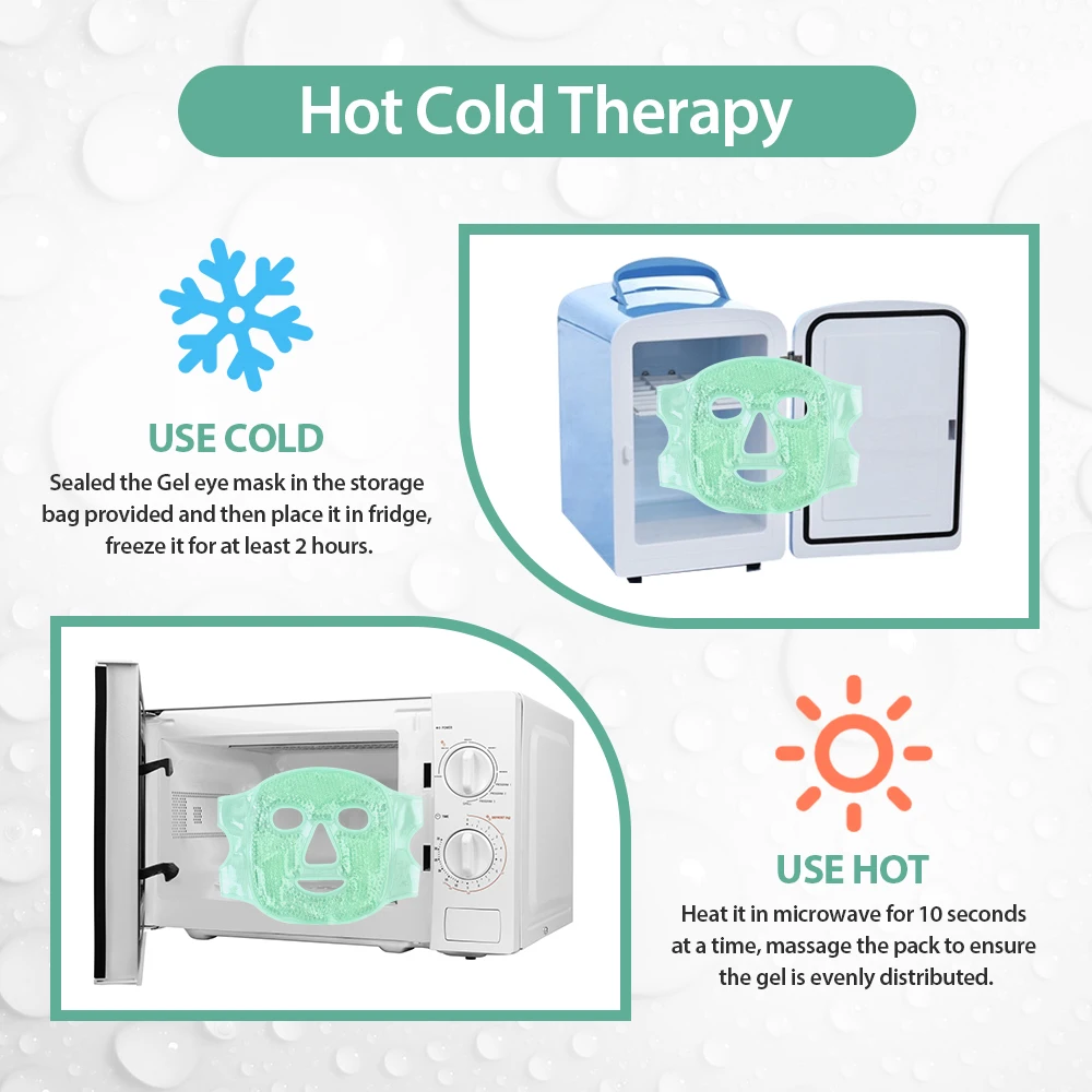 Customized Reusable Gel Beads Face Mask Hot Cold Compress Pack Freezer ...