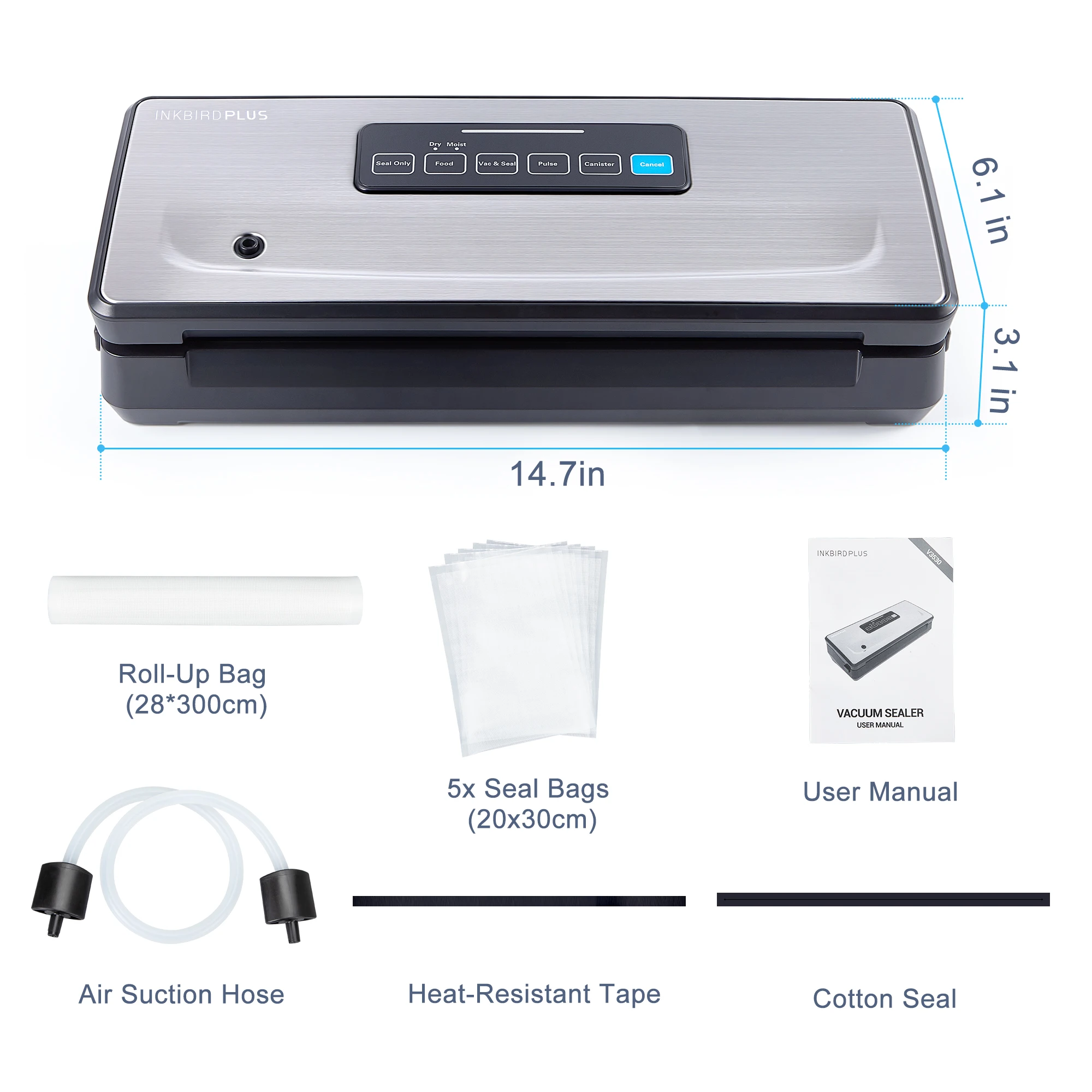 INKBIRDPLUS INK-VS02 dry fruit vacuum packing machine For Food| Alibaba.com