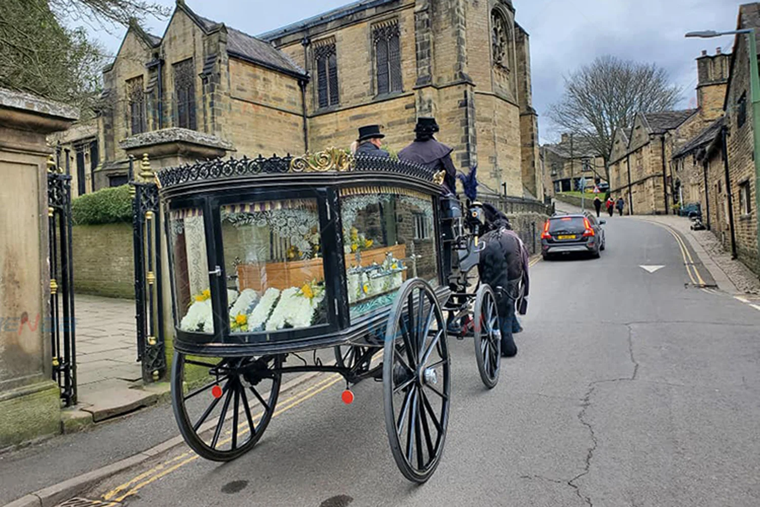 Custom Horse-Drawn Hearses/Classic Traditional Coffin Cart Trailers ...