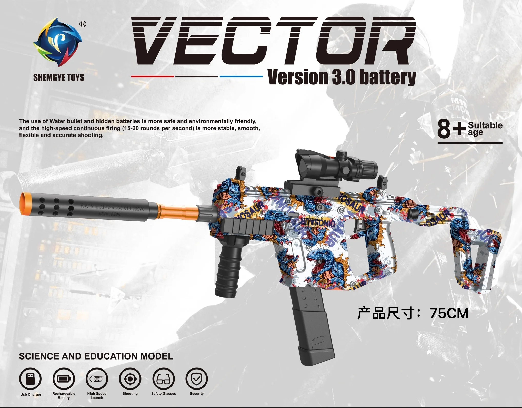 Manual And Automatic Integration Electric Rifle Vector Submachine Gun ...