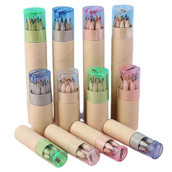 Kraft Paper Bucket Color Pencil Log Color Lead Children's Drawing ...