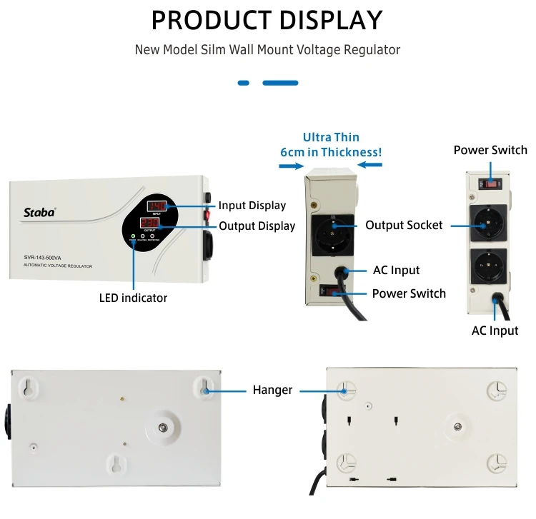 230/220V AC 1000W/1000VA Single Phase Digital Power Stabilizer