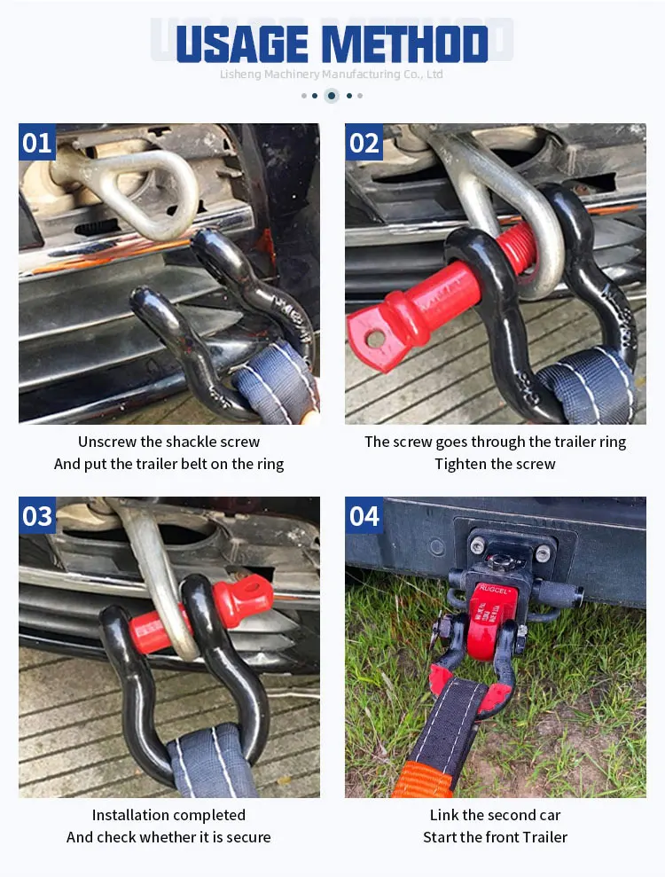 Customized off Road Heavy Duty Towing Bow Shackles 3/4"