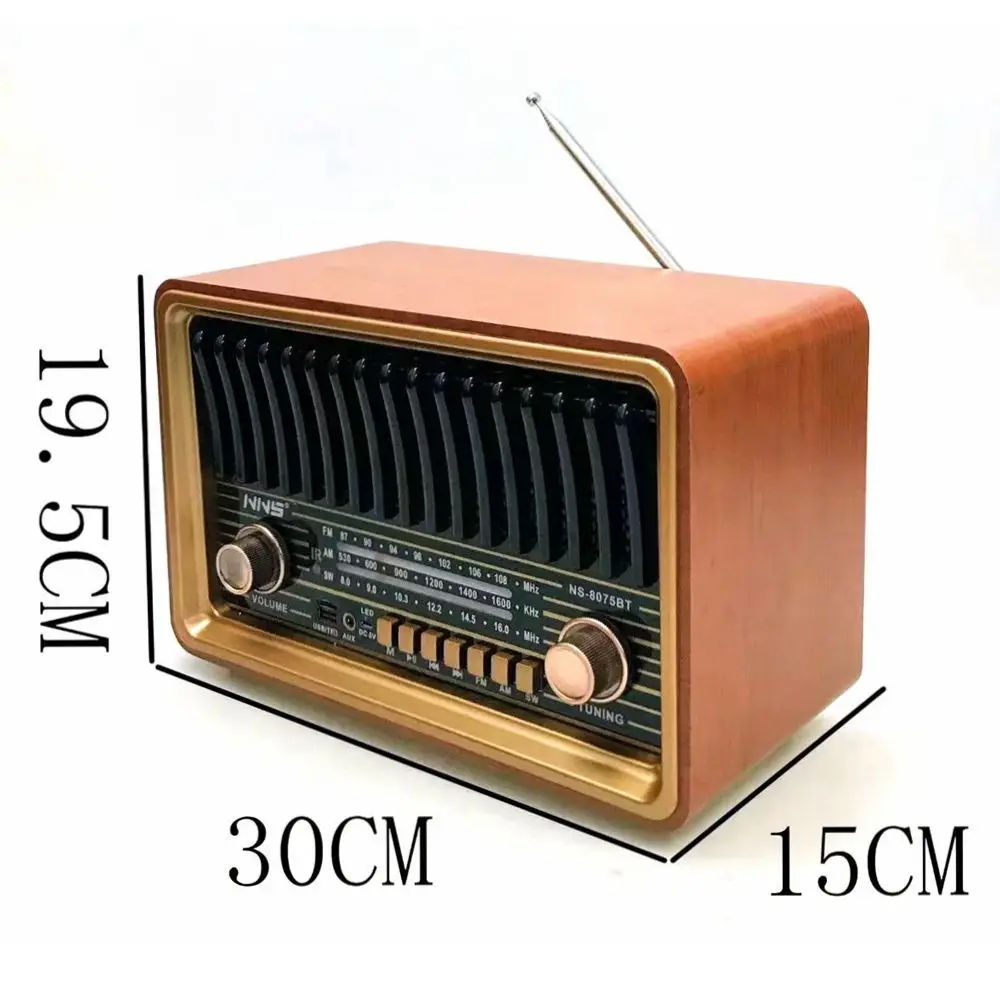 Home Retro Radio Big Size Wooden Casing Radio Remote Control Mp3 Radio ...