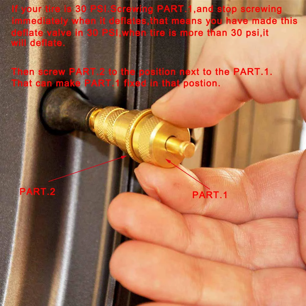 Brass Automatic Tire Deflation Valve Portable Manual Operation Tire ...