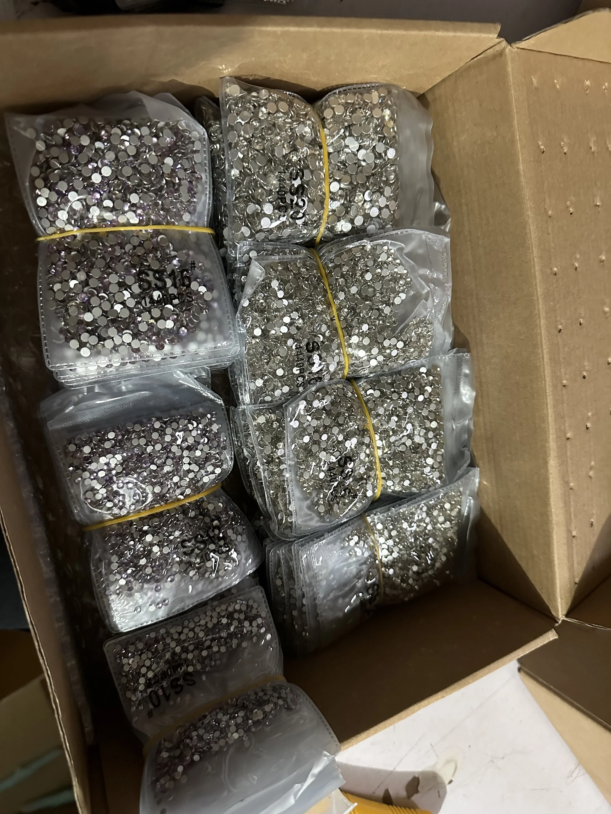 14400pcs Non Hotfix Glass Bluk Mixed Color Rhinestones Gemstone Strass ...