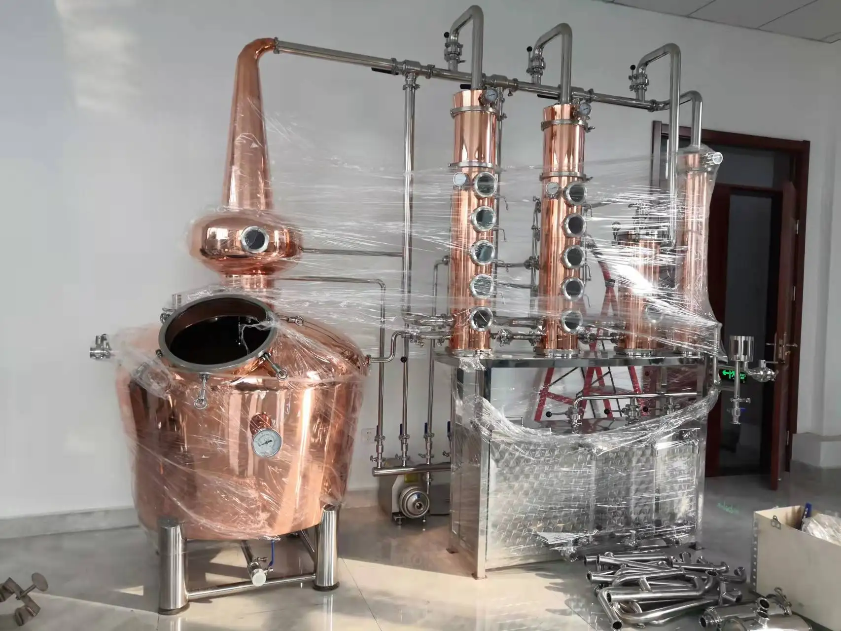 500l Copper Distillation Equipment Gasoline Distiller Pot Stills - Buy ...