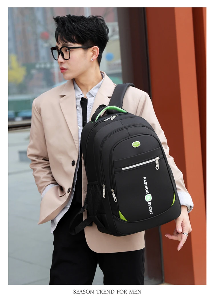 Unisex Travel Backpack With Custom Logo Waterproof Nylon Oxford School ...