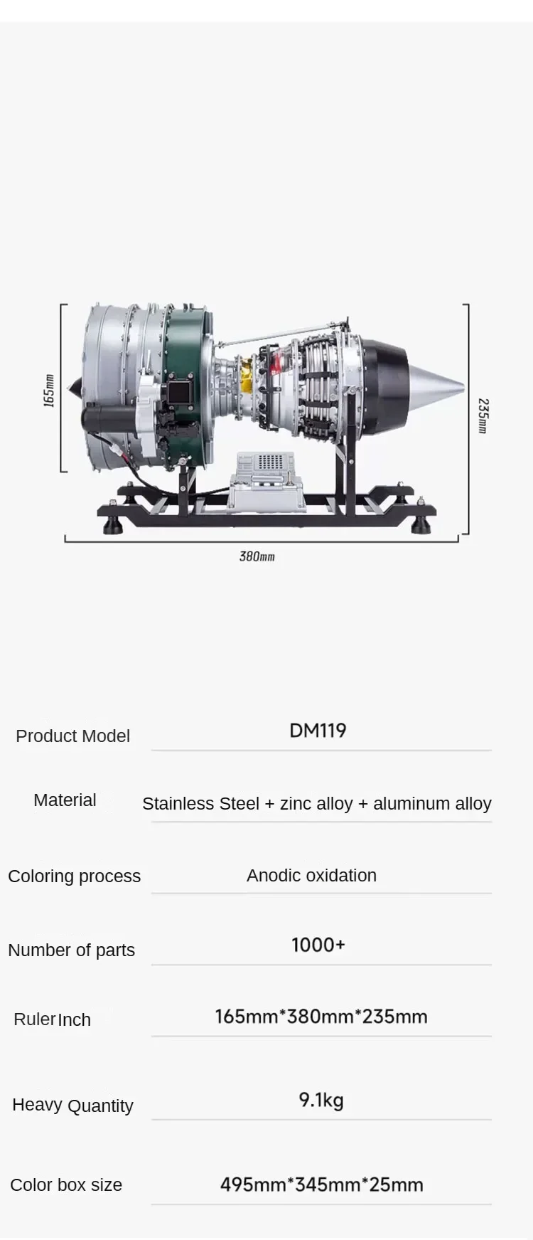DIY Twin-spool Turbofan Engine Model Kit for Model Airplanes & OEM