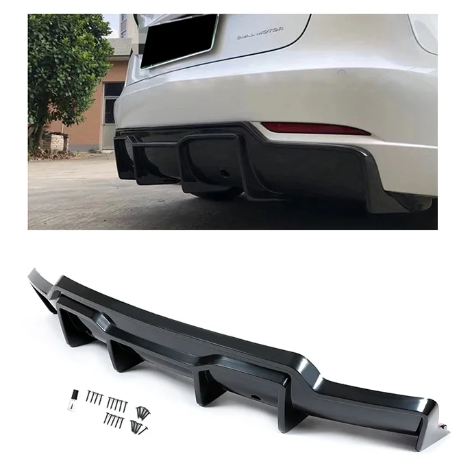 Supply Model 3 Exterior Widebody Kit Dry Matte Black Rear Bumper ...