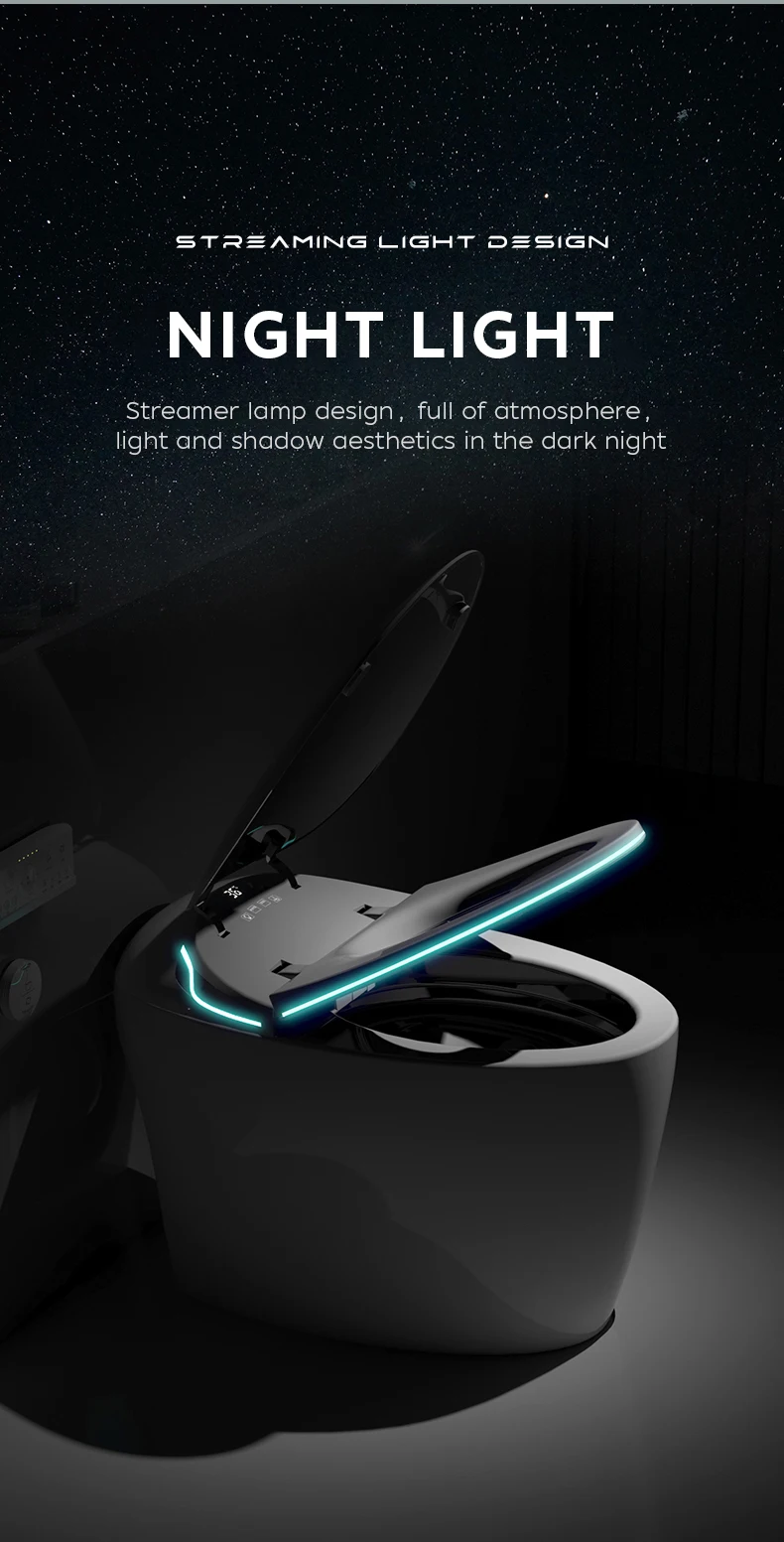 Oval Shape Fully Automatic Toilet Floor Mounting Smart Toilet Bidet ...