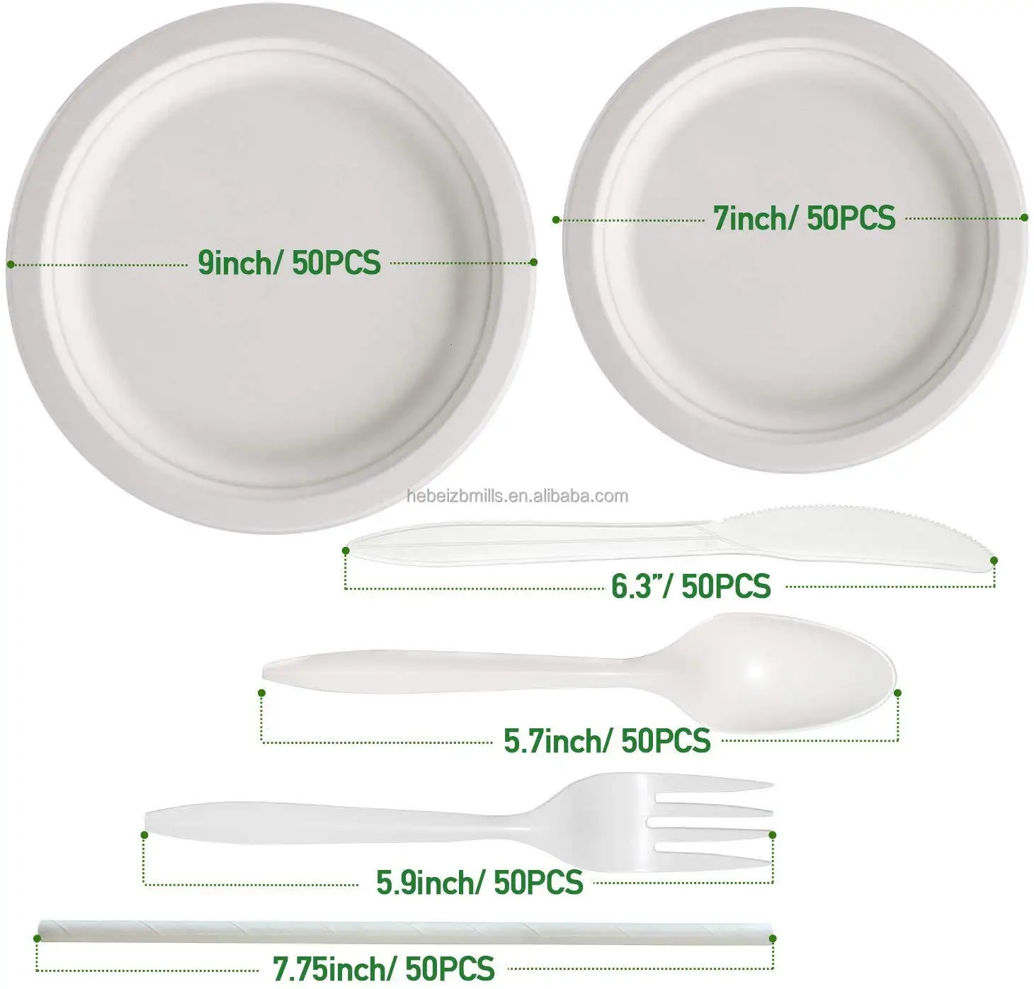 172 Pieces Compostable Eco Party Set Serves 20 Guests Eco-friendly ...