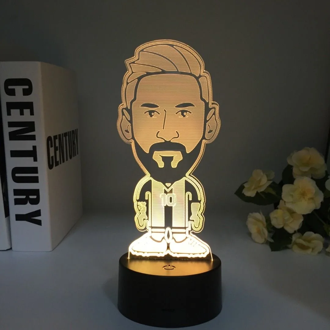 Football Fans Gift Messi Night Light Football Player Designs 3D Lamp