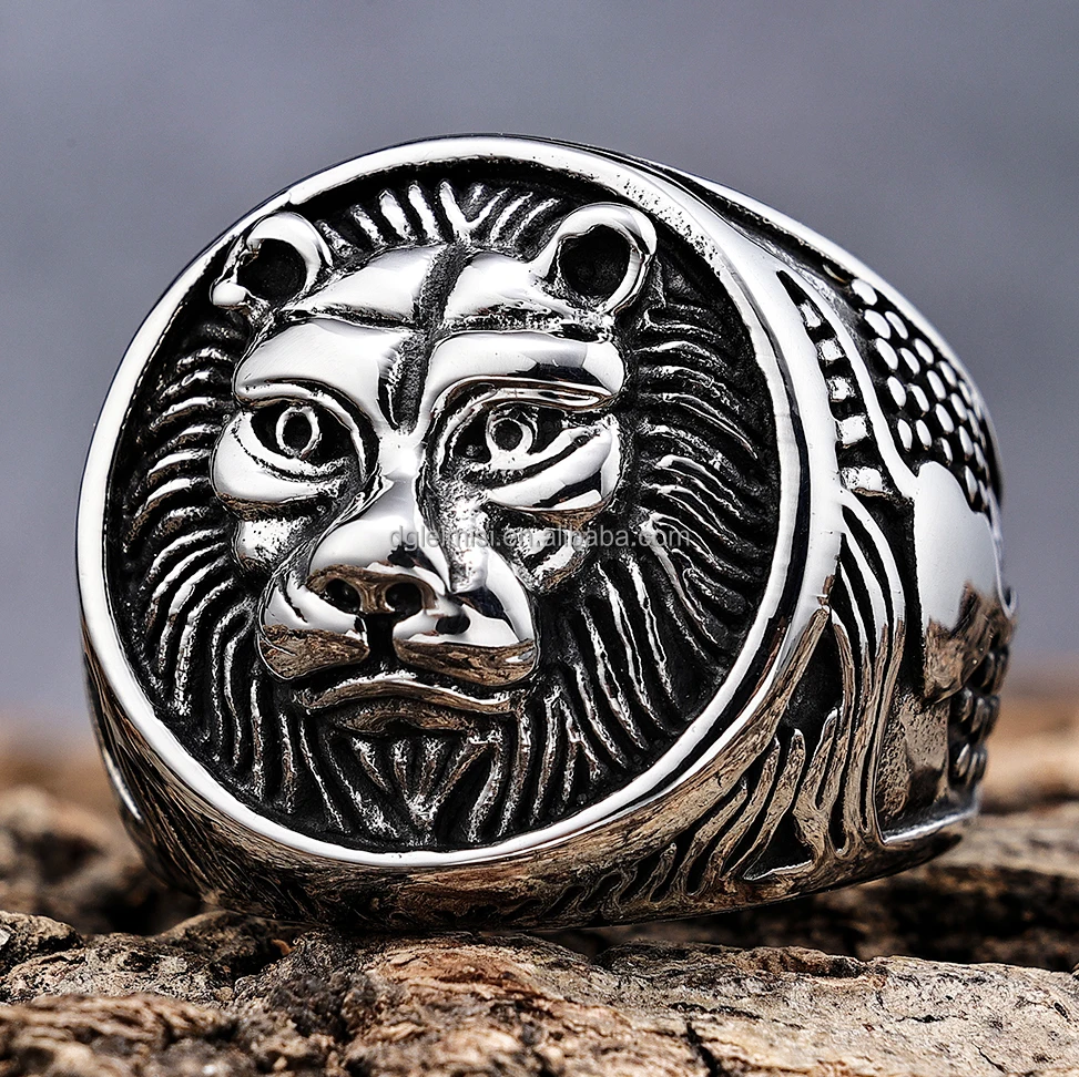 Custom Design 3D Casting Stainless Steel Mens King Lion Head Animal ...