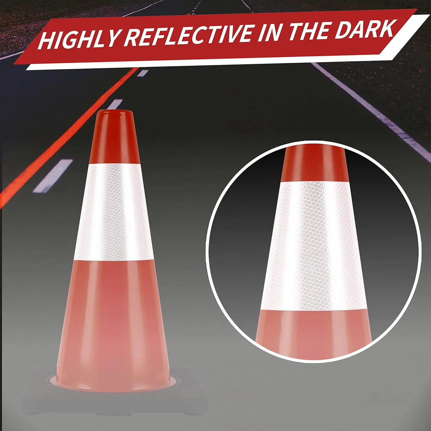 Benc Customized 18" Heavy-duty Traffic Safety Cone With Reflective ...
