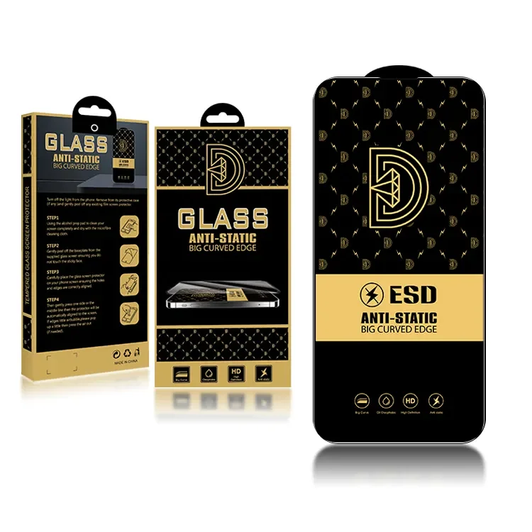 Golden Diamond Anti Static ESD 0.4MM Full Cover ESD Tempered Glass for ...