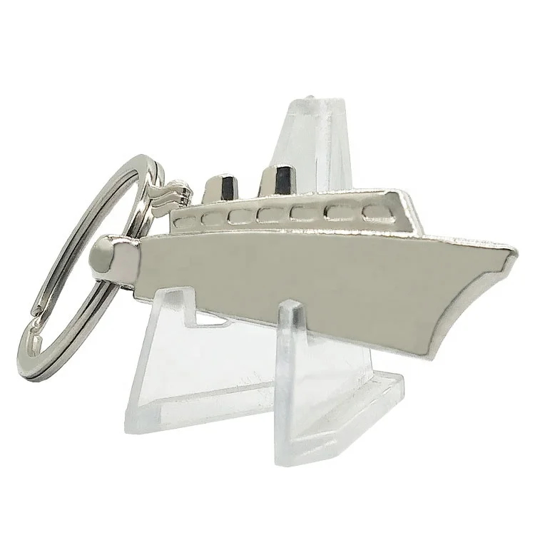 Ship in a Bottle Keychain - Creative Metal Blank 3D Mini Boats