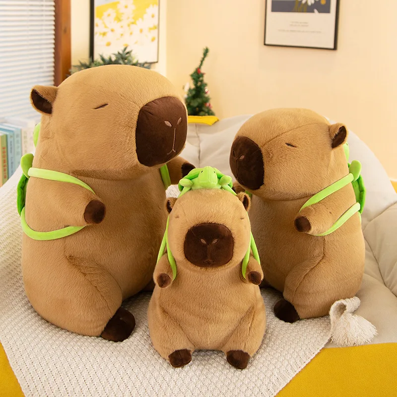 Linda Capybara Plush Toy With Turtle Backpack Cute Capybara Stuffed ...