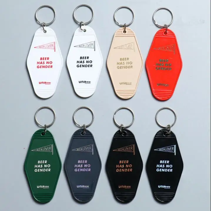 Custom Plastic Acrylic Hotel Keychain Logo With Key Ring Blank Abs ...