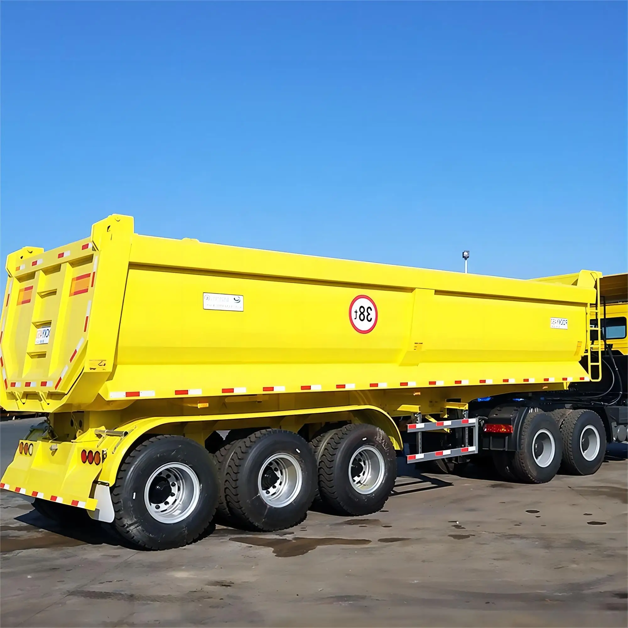 3 Axle 4 Axle Tipper Semi Trailer 60 Tons Grain Transport Dump Semi ...