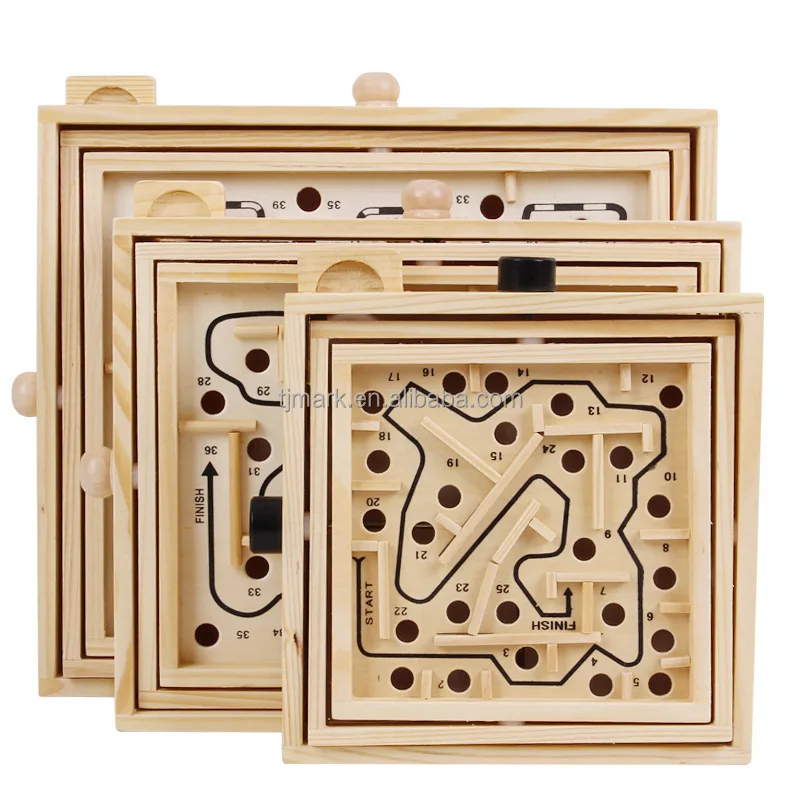 Indoor Wooden Tabletop Maze Game for Kids Fun Developing Kids ...