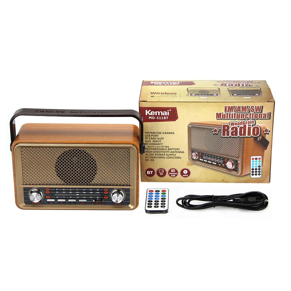 2022 Retro Fm Radio Vintage Wooden Radio Classic Dsp Radio M-511bt ...