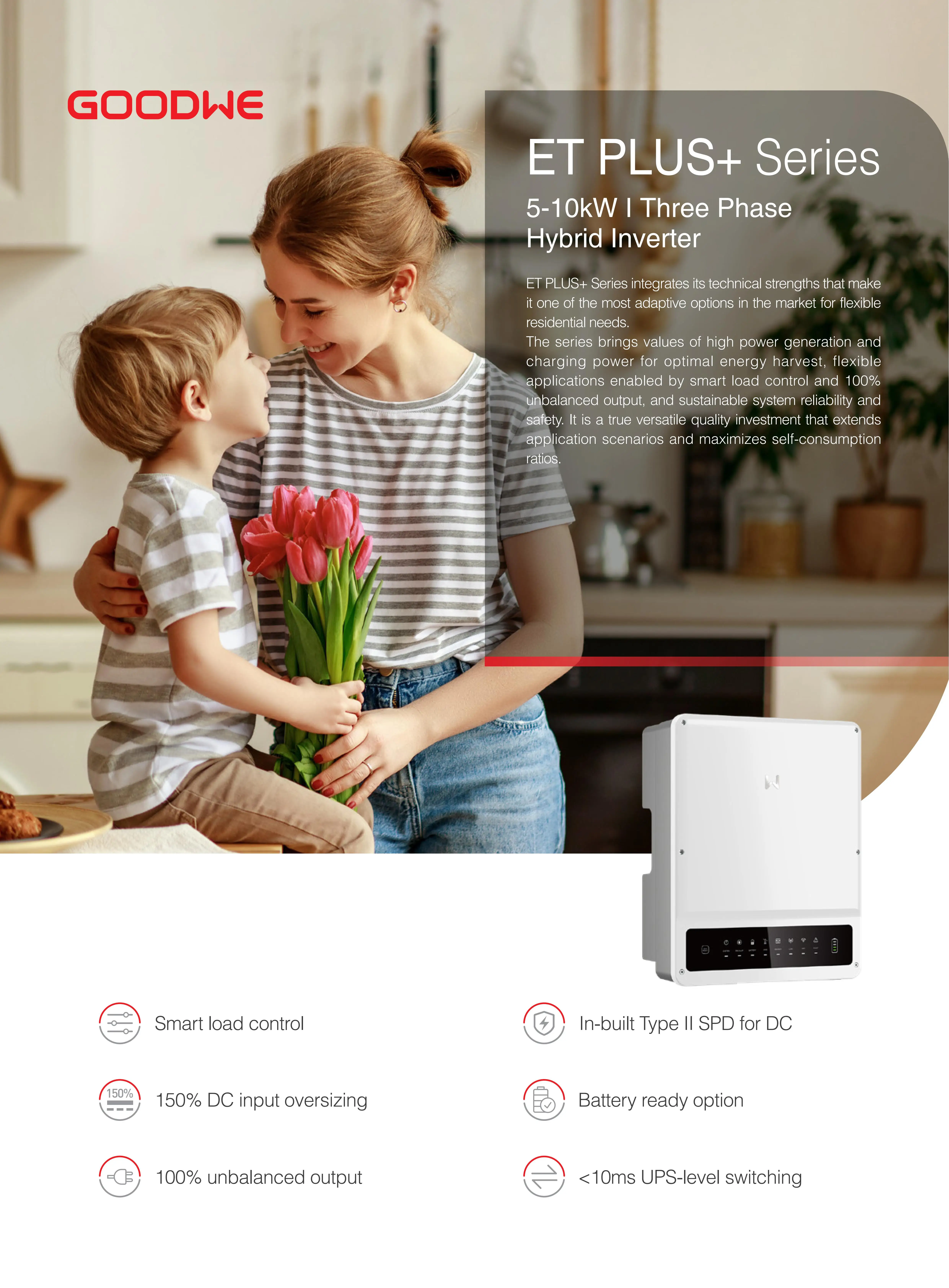 Goodwe Hybrid Inverter Gw5k-et Gw6.5k-et Gw8k-et Gw10k-et Three Phase Hybrid Inverter For Energy ...